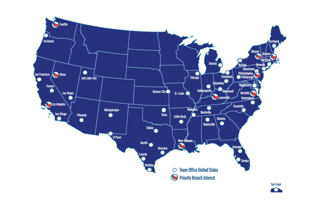 Locations Map Recruitment - Team Worldwide